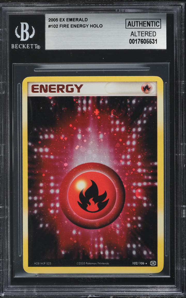 2005 Pokemon EX Emerald Holo Fire Energy #102 BGS ALTERED AUTH on ...