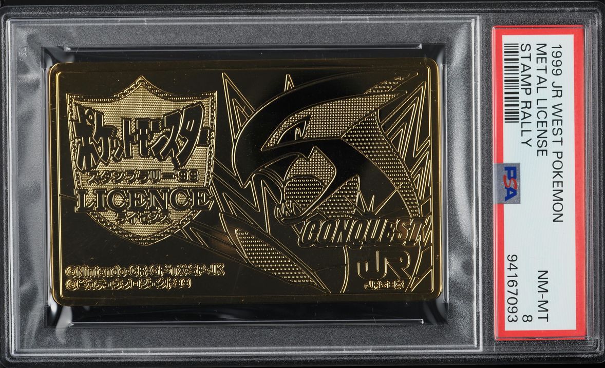 1999 Pokemon Japanese Jr West Stamp Rally Metal License PSA 8 NM-MT on ...