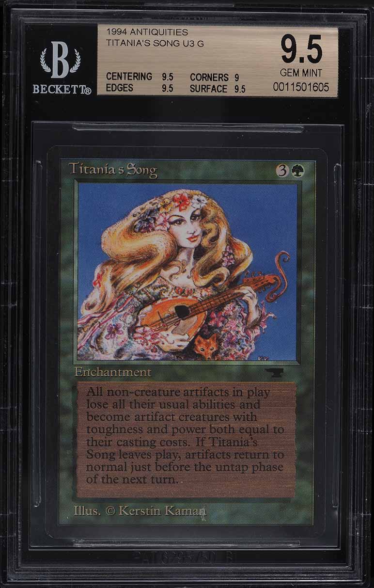 1994 Magic The Gathering MTG Antiquities Titania's Song BGS 9.5 GEM ...