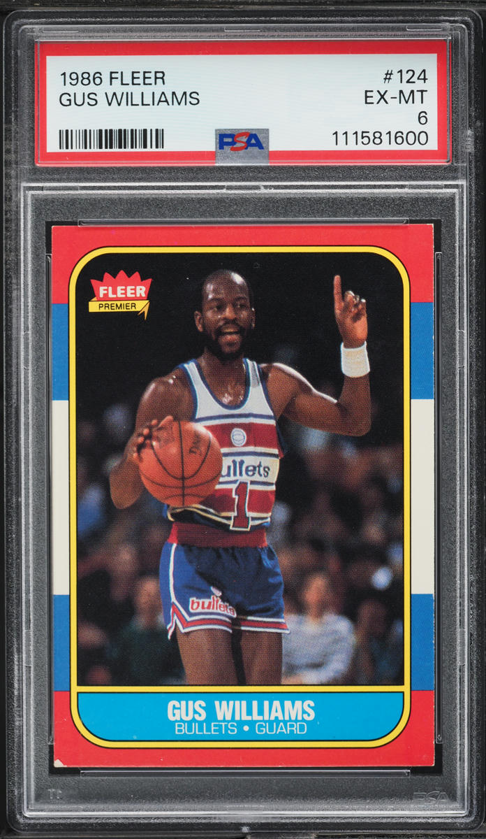 1986 Fleer Basketball Gus Williams #124 PSA 6 EXMT on Fanatics Collect