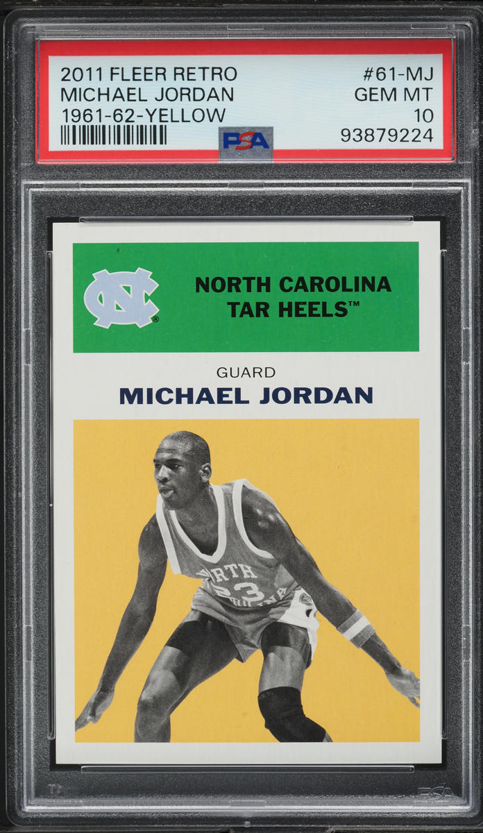 2011 Fleer Retro '61 Yellow Michael Jordan #61-MJ PSA 10 GEM MINT on ...