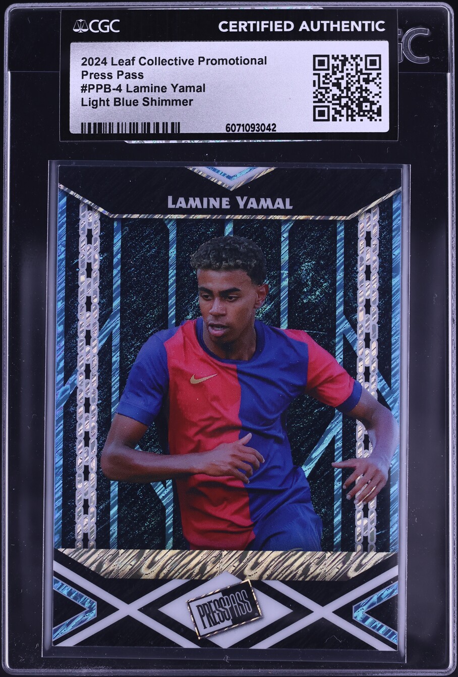 2024 Leaf Collective Press Pass Light Blue Shimmer Lamine Yamal ROOKIE CGC AUTH on Fanatics Collect