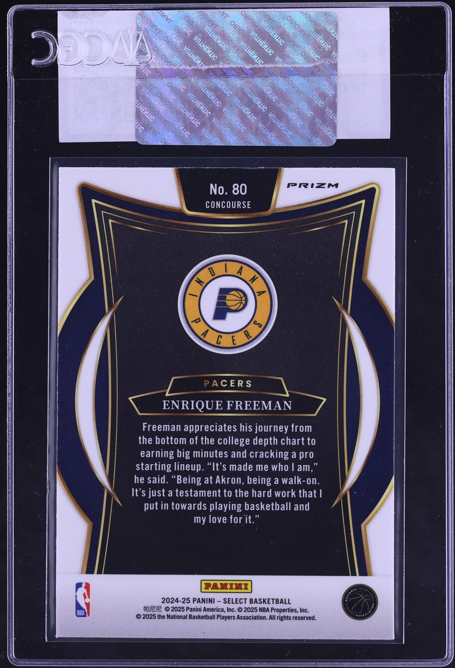2024 Select Concourse Tri-Color Enrique Freeman ROOKIE #80 CGC AUTH on ...