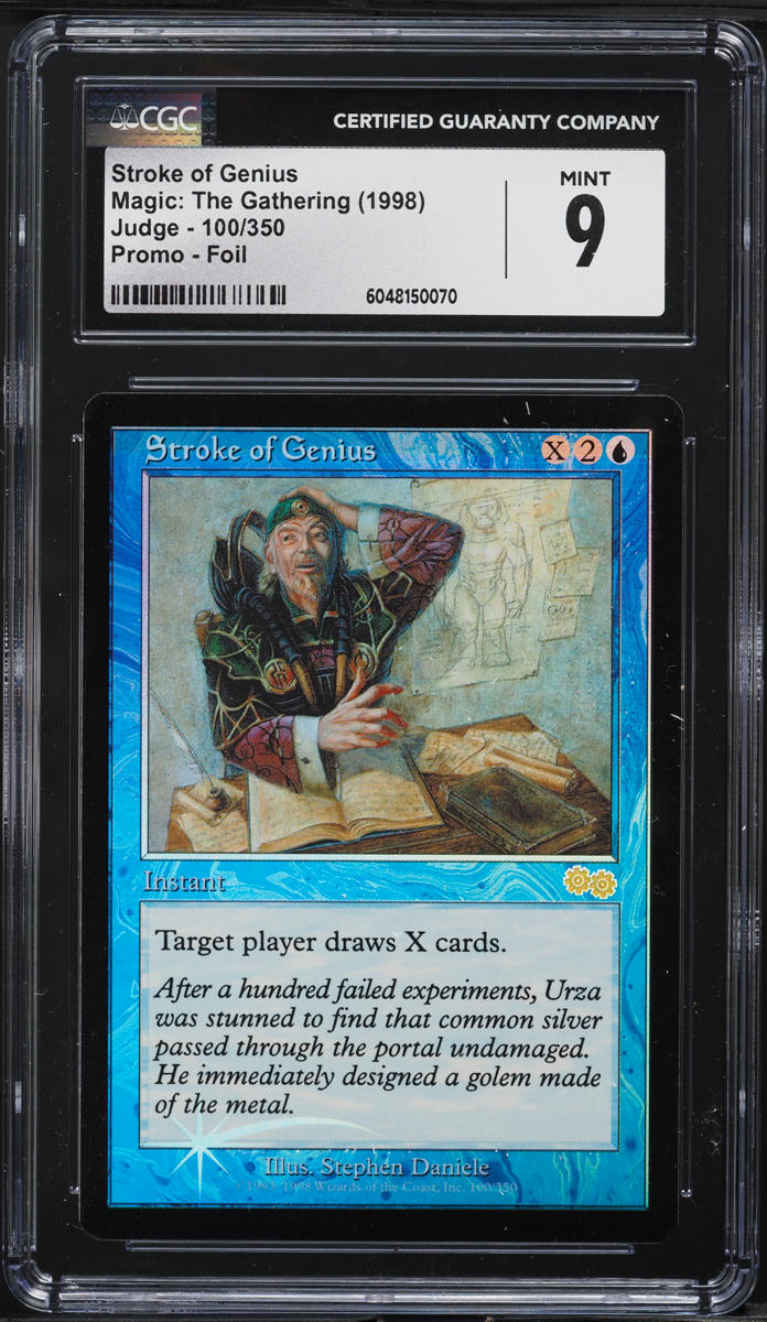 1998 Magic The Gathering MTG Judge Foil Stroke Of Genius #100 CGC 9 ...