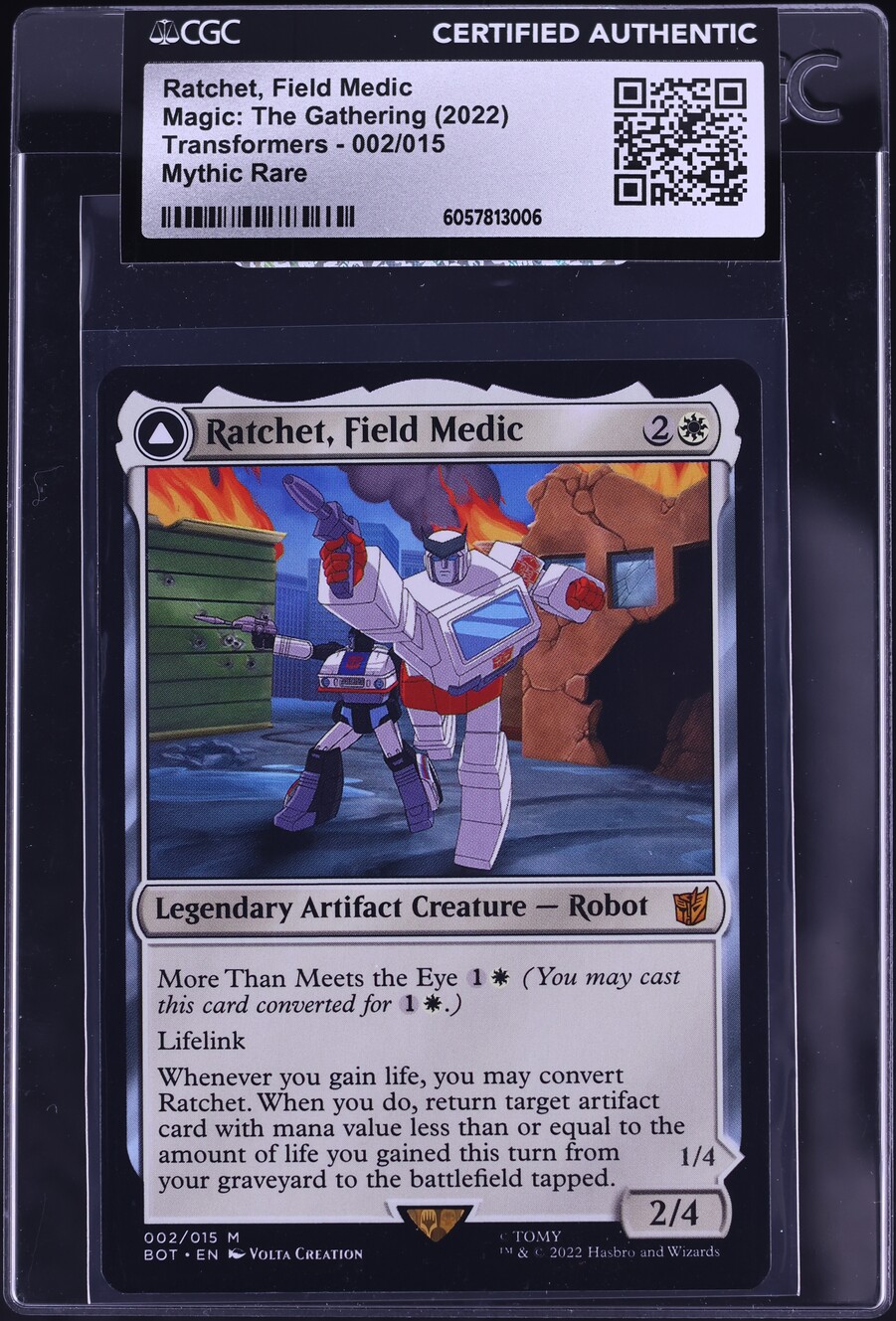 2022 Magic The Gathering MTG Transformers Ratchet, Field Medic #2 CGC ...