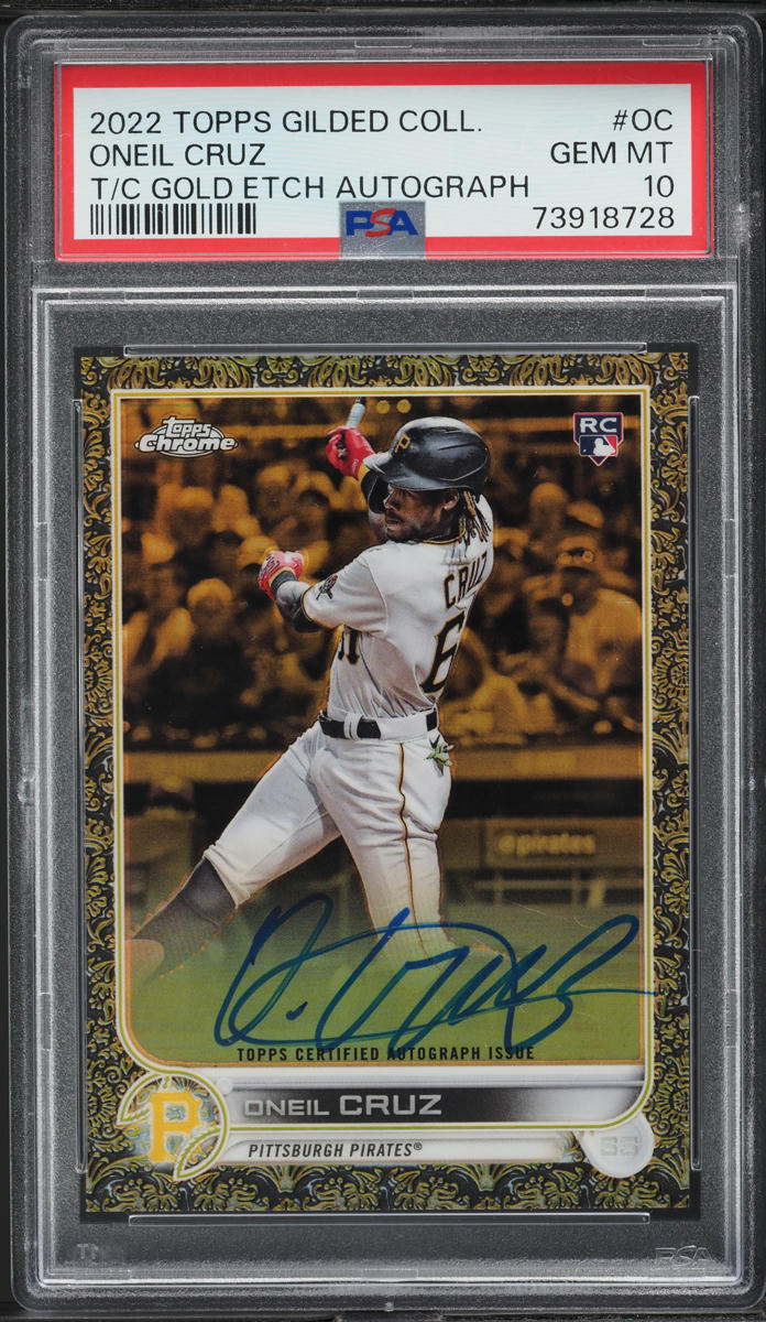 2022 Topps Chrome Gilded Collection Gold Etch Oneil Cruz ROOKIE AUTO /99 PSA 10 on Fanatics Collect