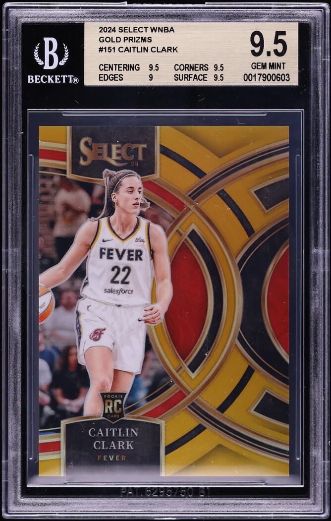 2024 Select WNBA Premier Gold Prizm Caitlin Clark ROOKIE 10/10 #151 BGS 9.5 GEM on Fanatics Collect