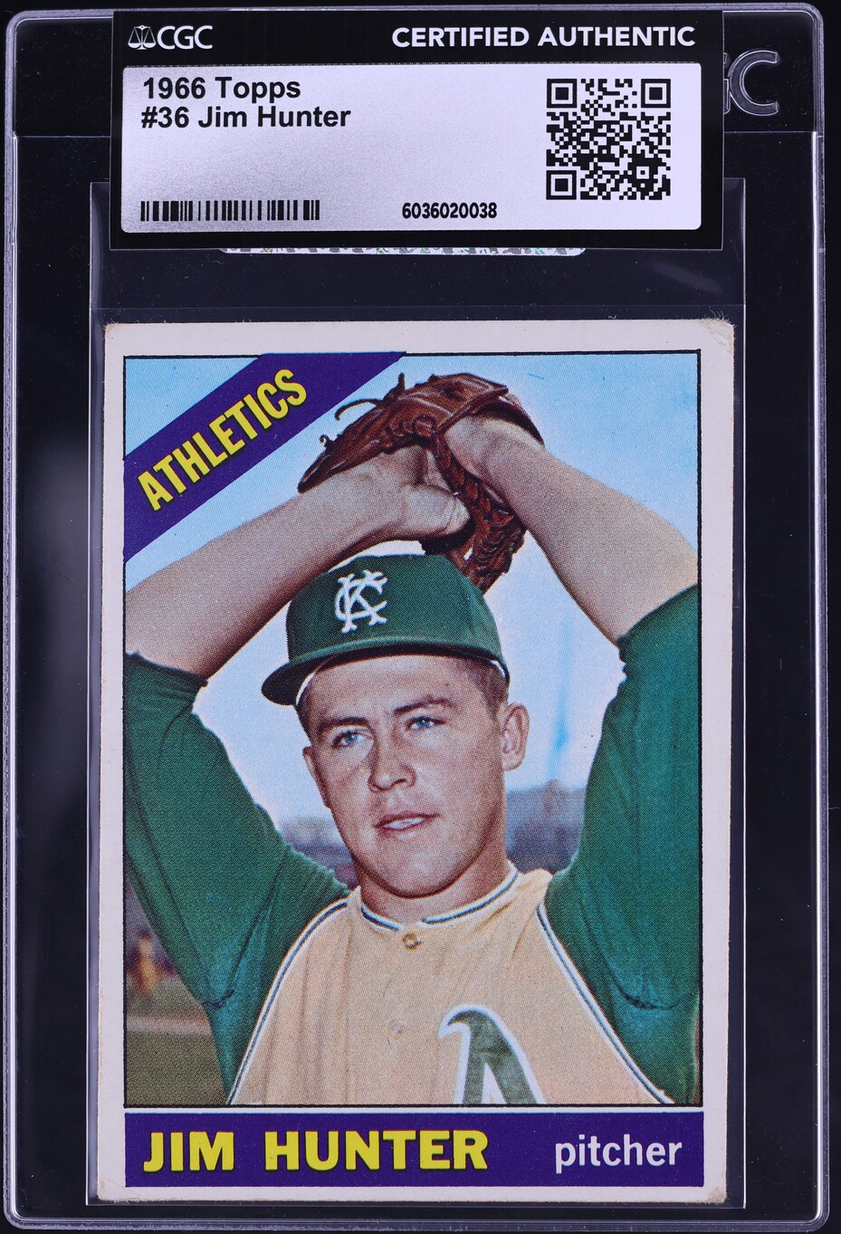1966 Topps Jim Hunter ROOKIE #36 CGC AUTH on Fanatics Collect