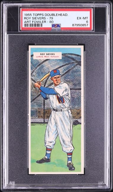 1955 Topps Double Headers Roy Sievers & Art Fowler #79/80 PSA 6 EXMT on ...