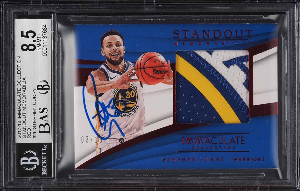2017 Immaculate Collection Standout Red Stephen Curry PATCH AUTO /10 ...