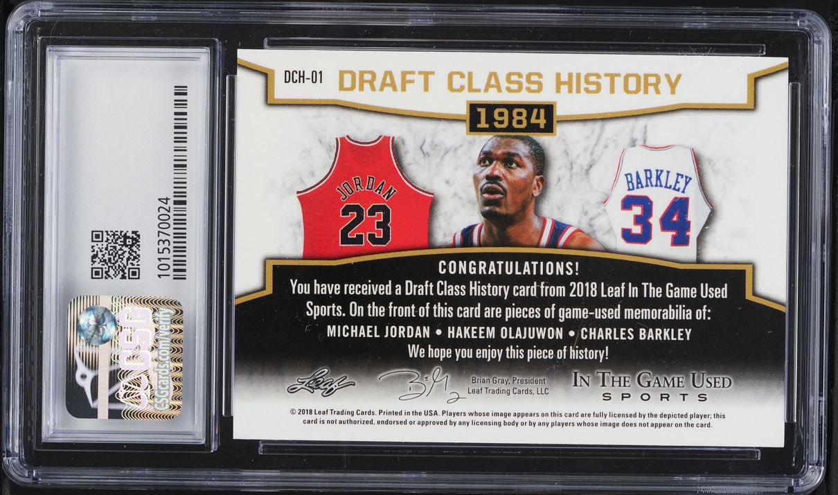 2018 Leaf In The Game Class History Purple Michael Jordan Olajuwon ...