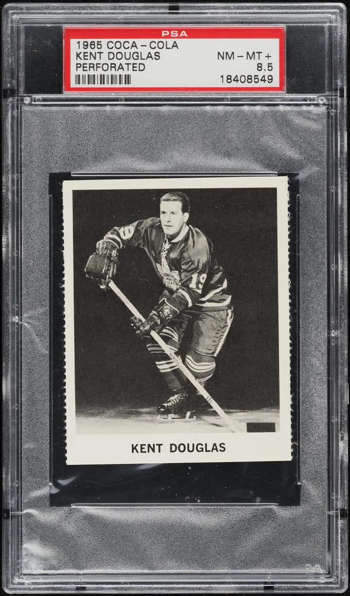 1965 Coca-Cola Hockey Kent Douglas PERFORATED PSA 8.5 NM-MT+ on ...