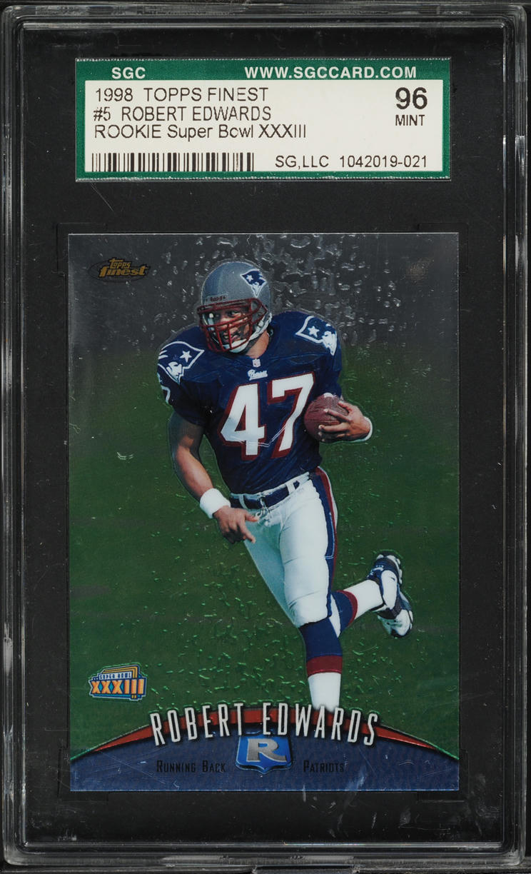 1998 Finest Super Bowl XXXIII Robert Edwards ROOKIE #5 SGC 9 MINT on ...