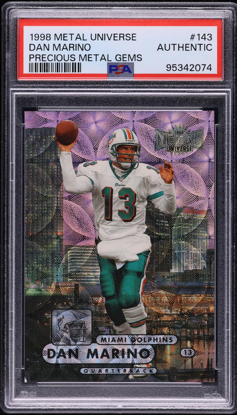1998 Metal Universe Precious Metal Gems PMG Dan Marino /50 #143 PSA ...