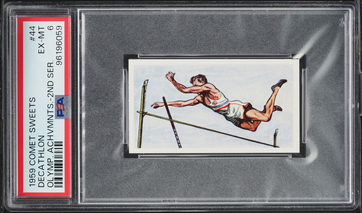 1959 Comet Sweets Olympic Achievements 2nd Series Decathlon #44 PSA 6 ...