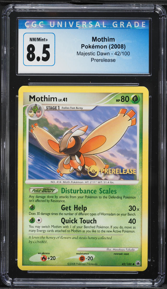 2008 Pokemon Diamond & Pearl Majestic Dawn Prerelease Holo Mothim #42 ...