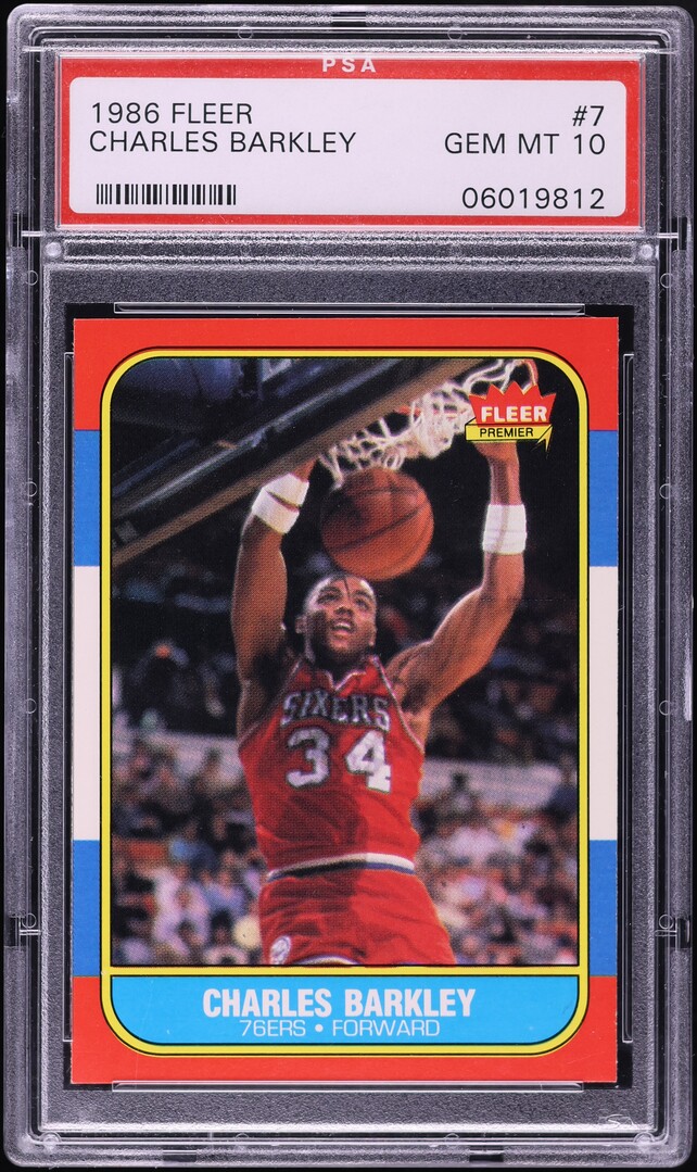 1986 Fleer Basketball Charles Barkley ROOKIE #7 PSA 10 GEM MINT on ...