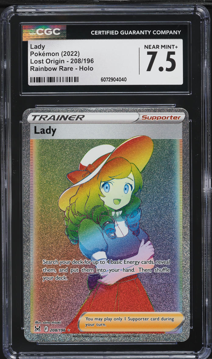 2022 Pokemon Sword & Shield Lost Origin Rainbow Rare Lady #208 CGC 7.5 ...