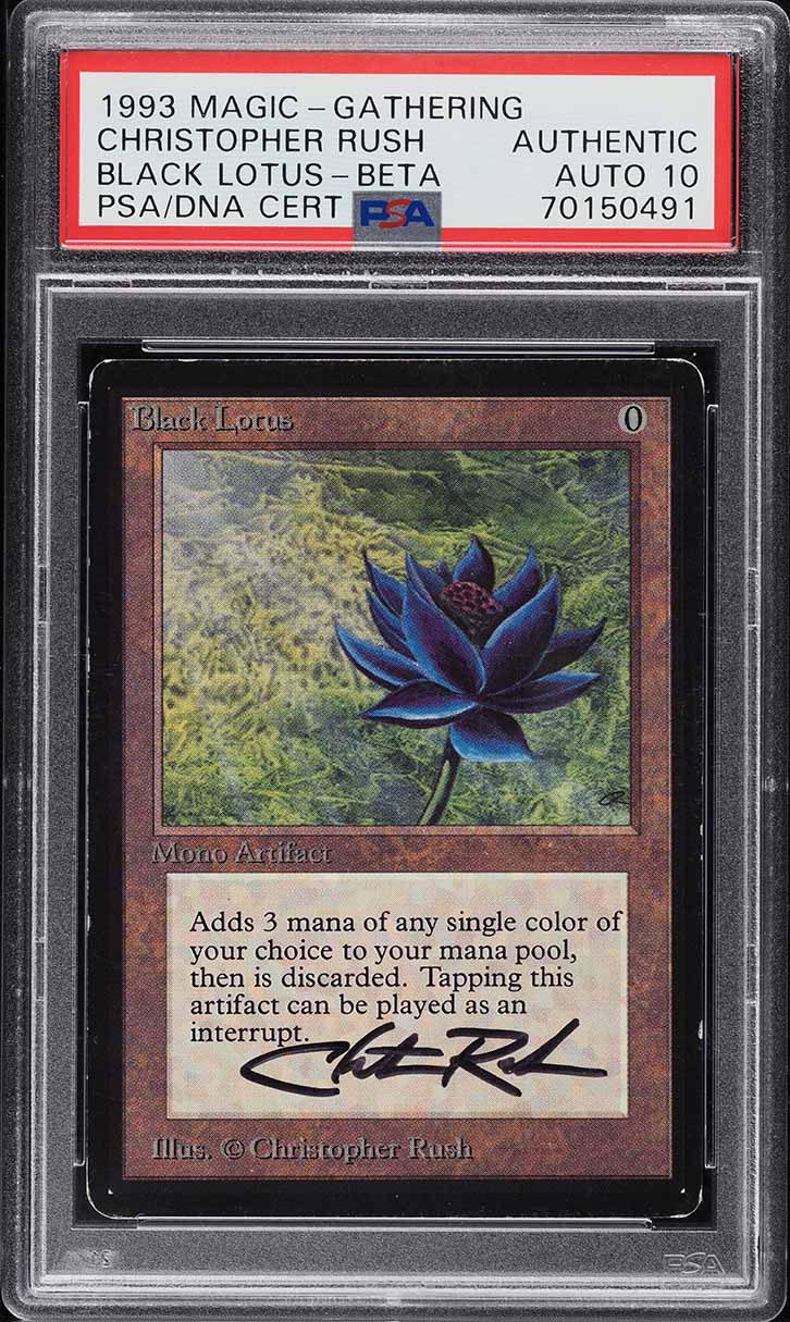 1993 Magic The Gathering Beta Black Lotus Christopher Rush AUTO DNA 10 ...