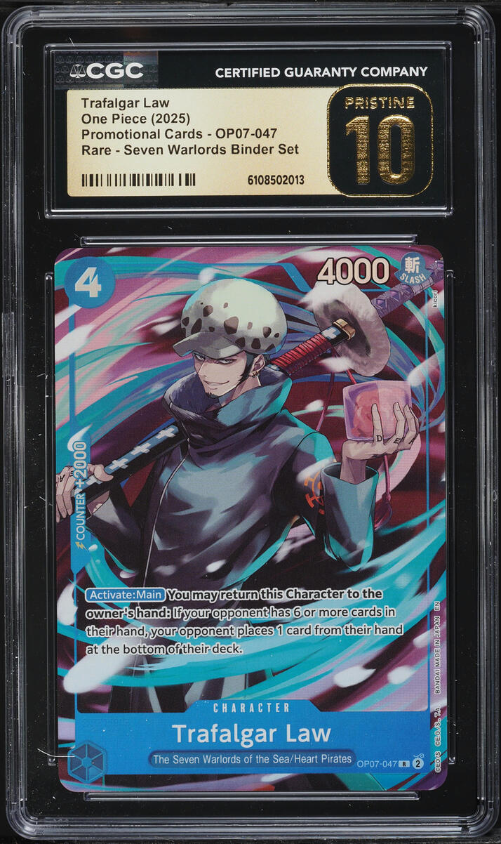 2025 One Piece Seven Warlords Binder Set Alt Art Trafalgar Law #OP07 ...