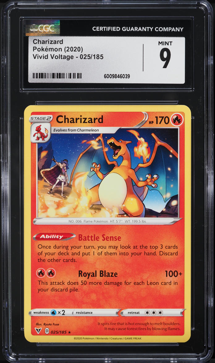 2020 Pokemon Sword & Shield Vivid Voltage Charizard #25 CGC 9 MINT on ...