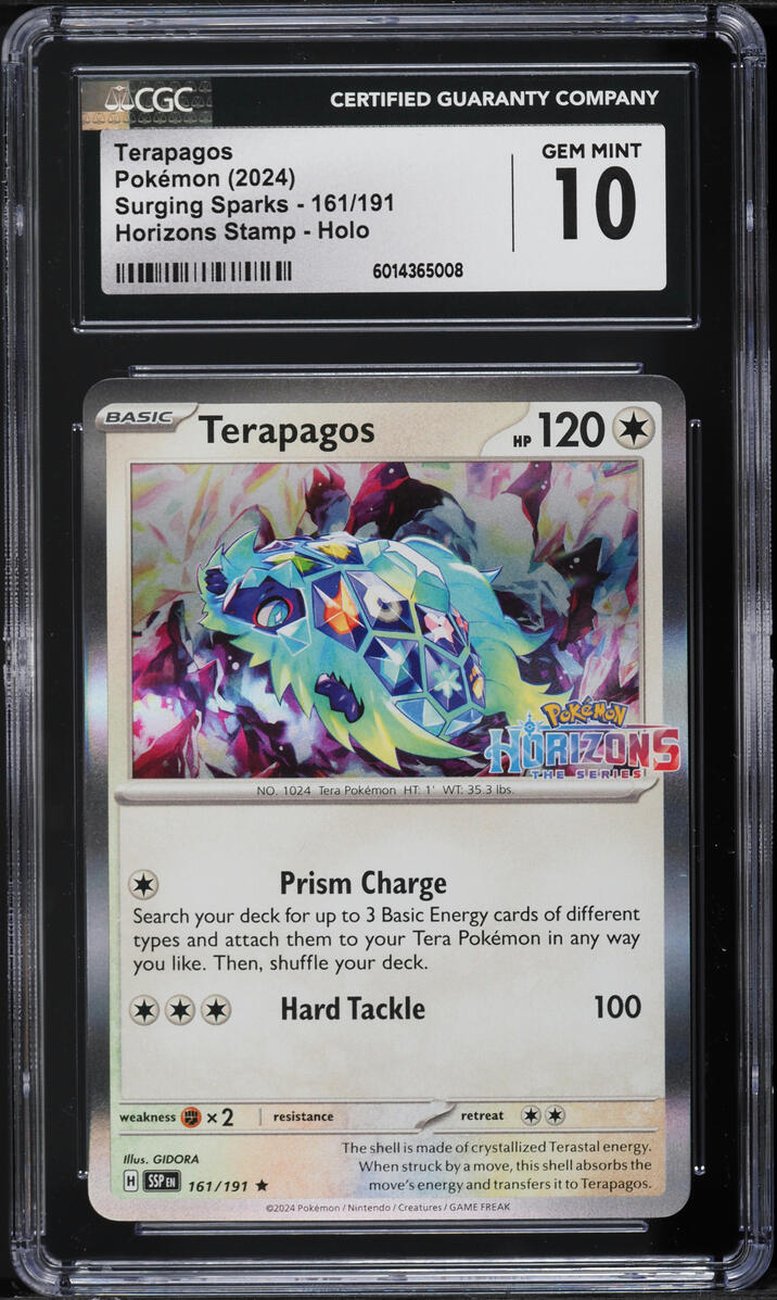 2024 Pokemon SV Surging Sparks Horizons Stamp Holo Terapagos #161 CGC 10 GEM on Fanatics Collect
