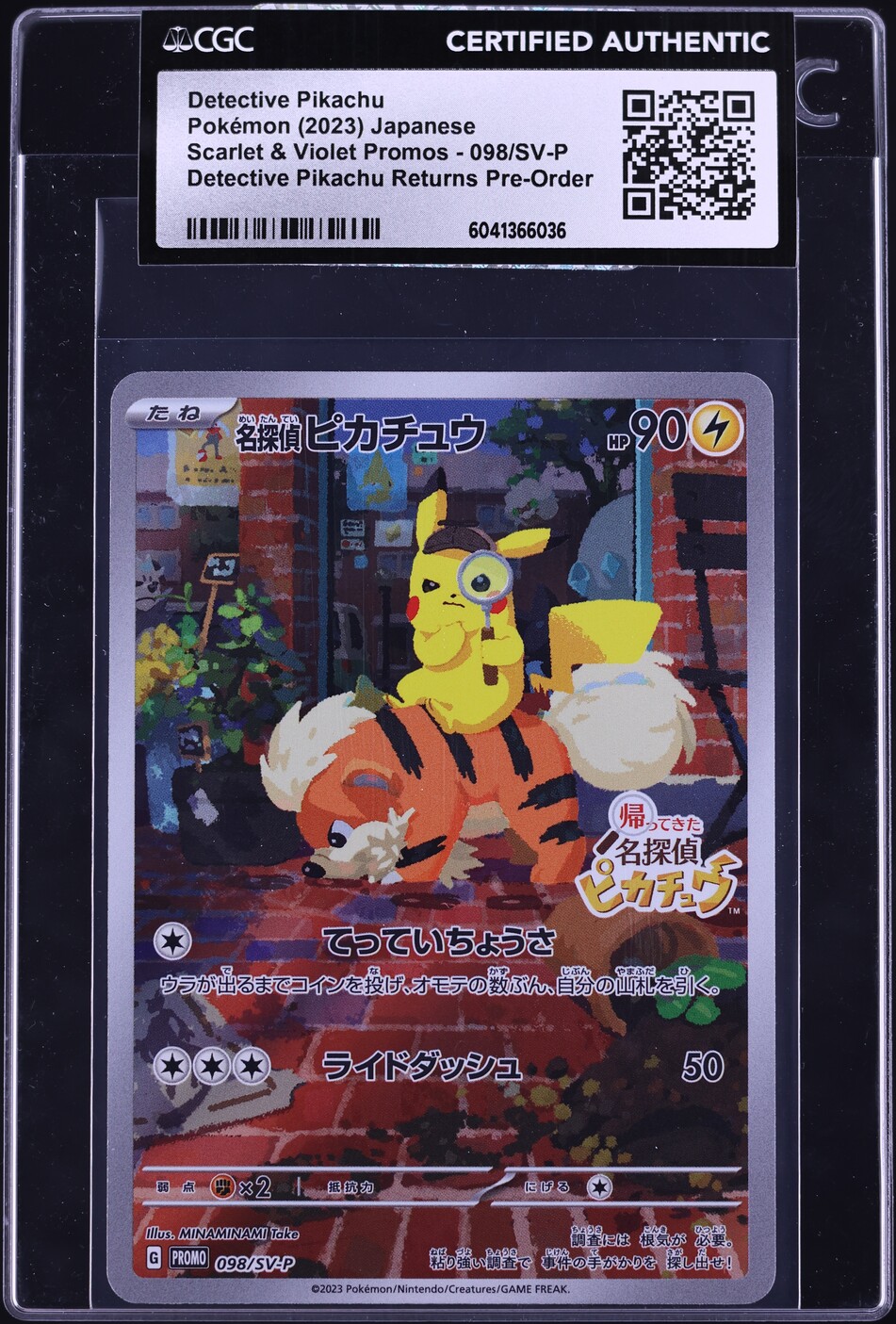 2023 Pokemon Japanese SV Promo Pre-Order Detective Pikachu #98 CGC AUTH ...