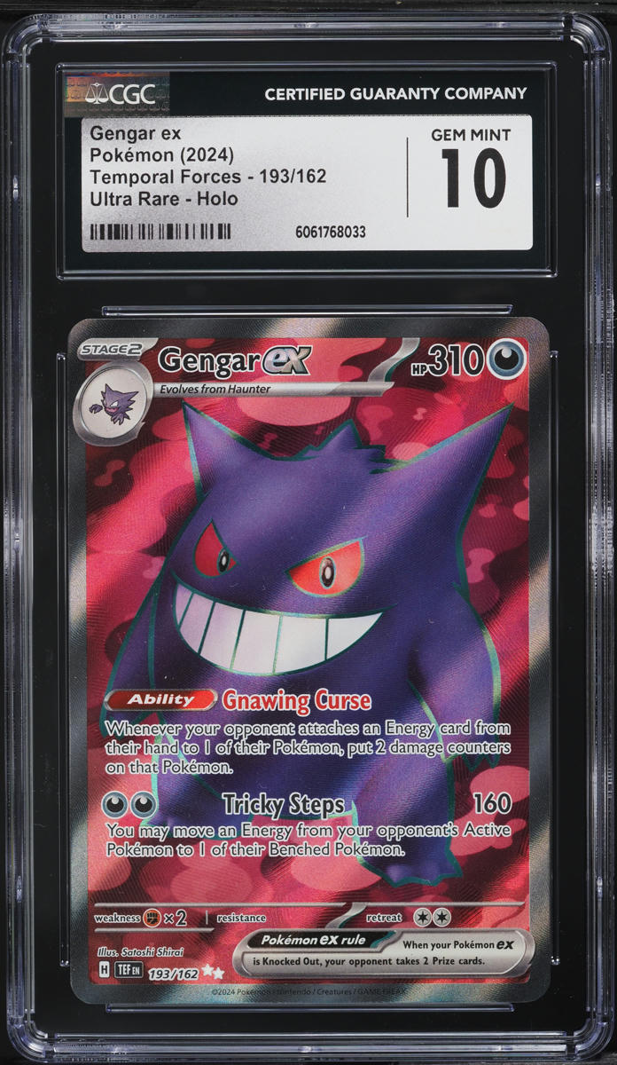 2024 Pokemon SV Temporal Forces Full Art Gengar ex #193 CGC 10 GEM MINT ...
