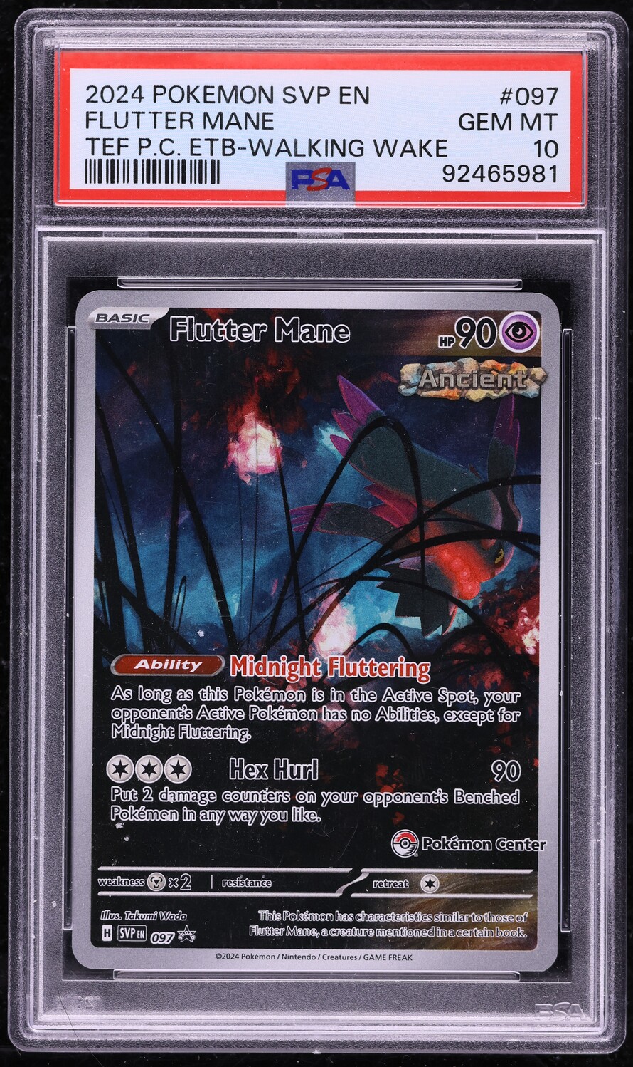 2024 Pokemon SV Black Star Promo Walking Wake Flutter Mane #097 PSA 10 ...