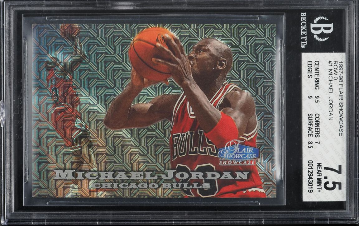 1997 Flair Showcase Row 0 Michael Jordan /250 #1 BGS 7.5 NRMT+ on ...