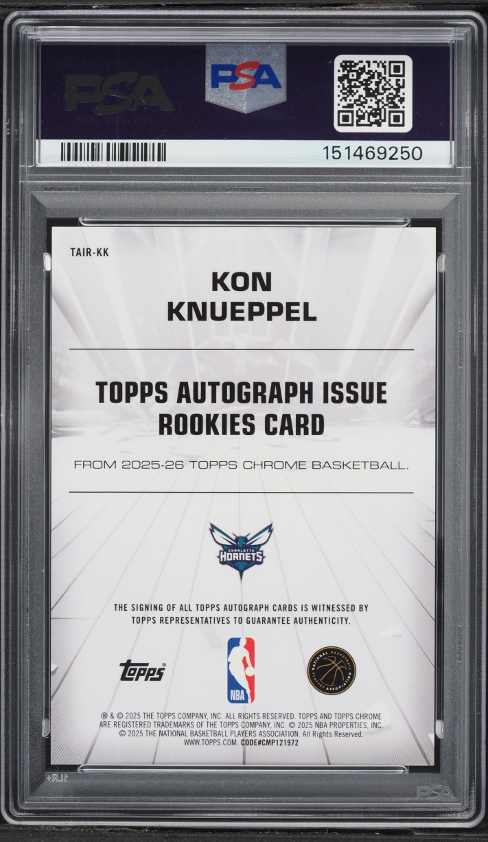 2025 Topps Chrome Issue Refractor Kon Knueppel ROOKIE AUTO DNA 10 /150 ...