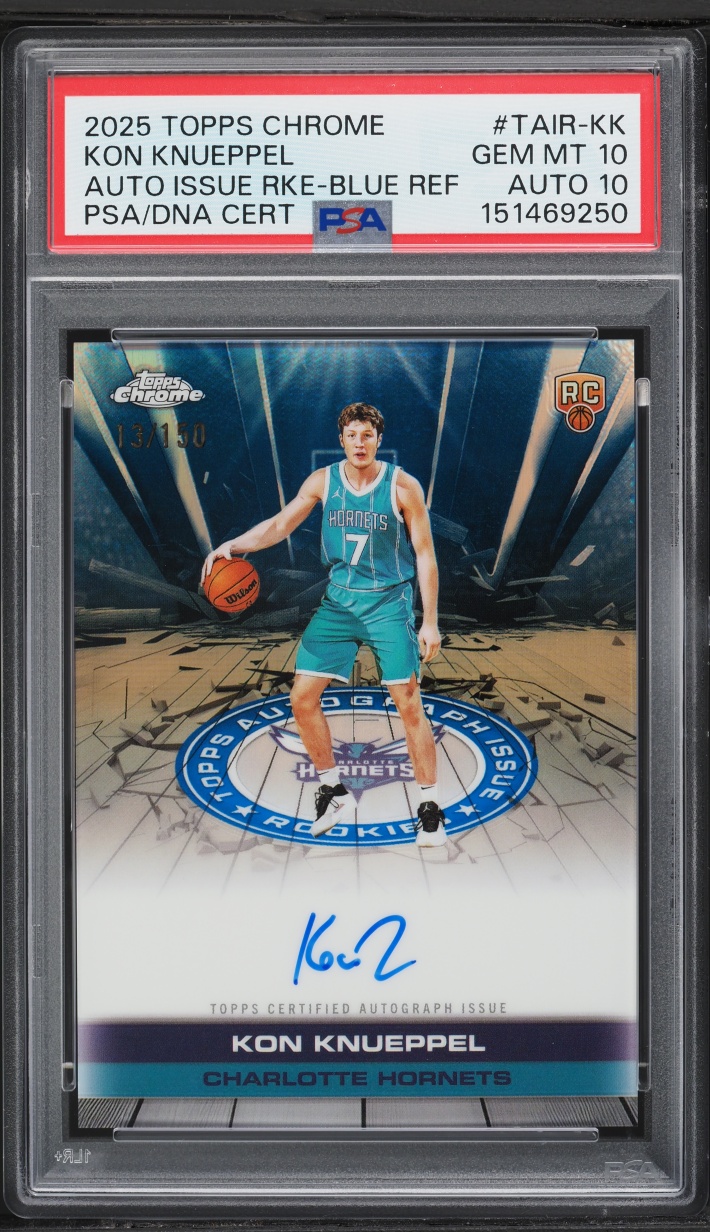 2025 Topps Chrome Issue Refractor Kon Knueppel ROOKIE AUTO DNA 10 /150 ...