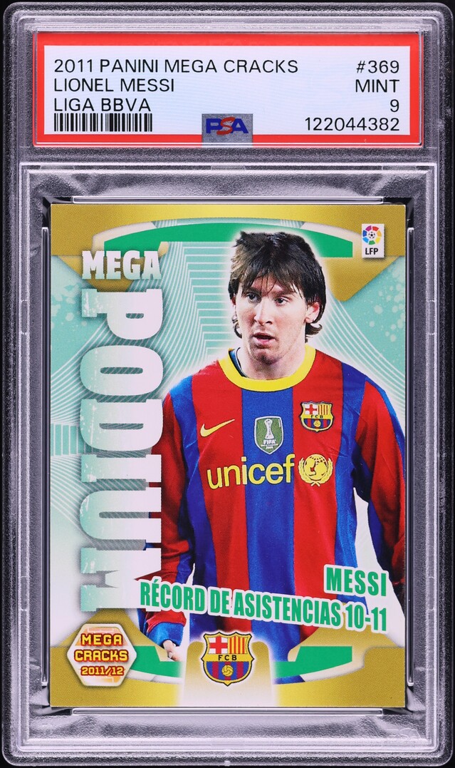 2011 Panini Mega Cracks Liga BBVA Lionel Messi #369 PSA 9 MINT on ...