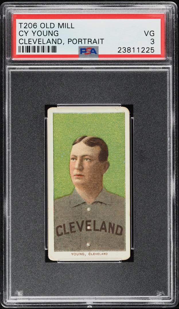 1909-11 T206 Cy Young CLEVELAND, PORTRAIT, OLD MILL PSA 3 VG on ...