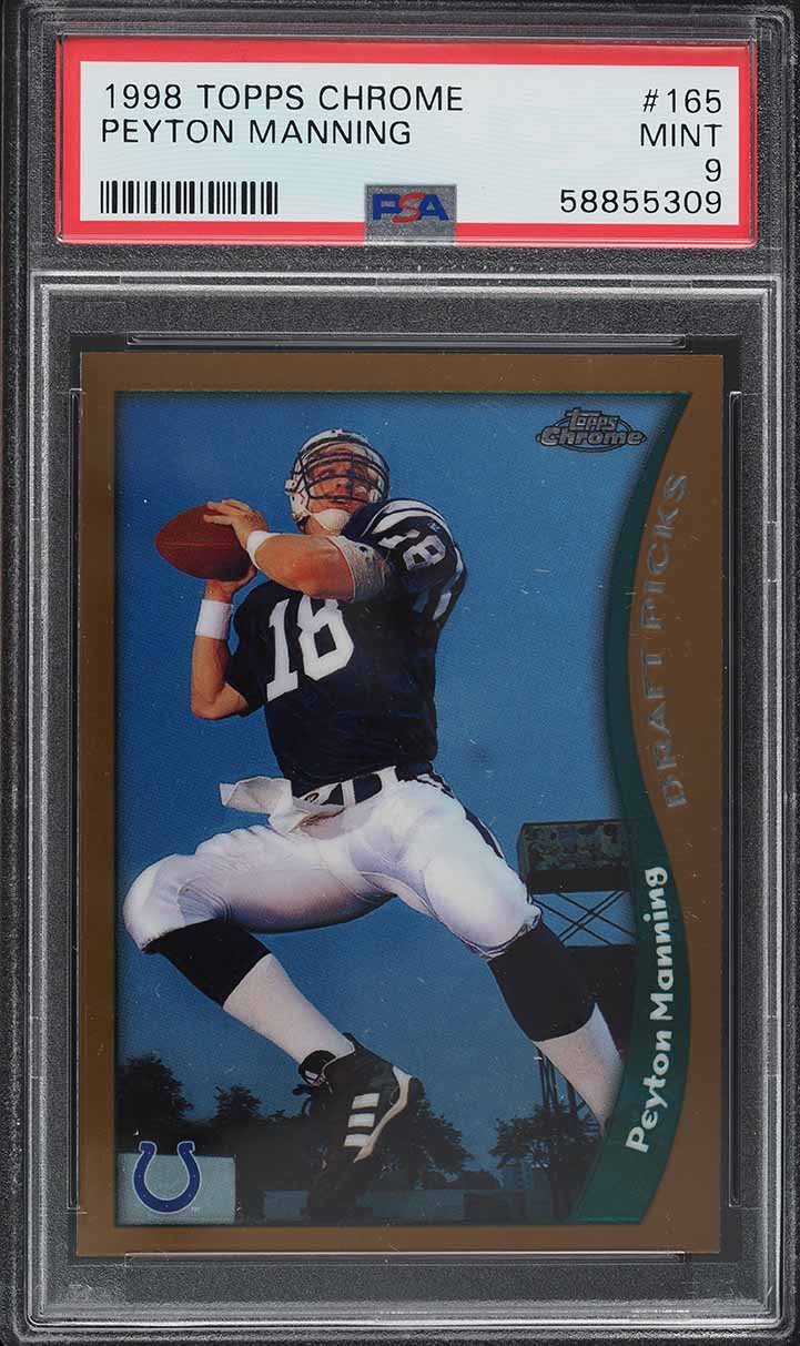 1998 Topps Chrome Peyton Manning ROOKIE #165 PSA 9 MINT on Fanatics Collect