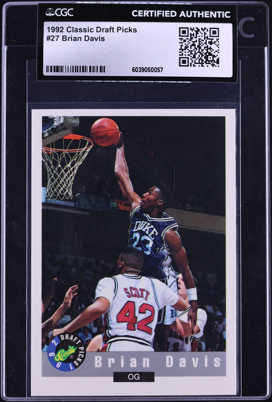 1992 Classic Draft Picks Brian Davis ROOKIE #27 CGC AUTH on Fanatics ...