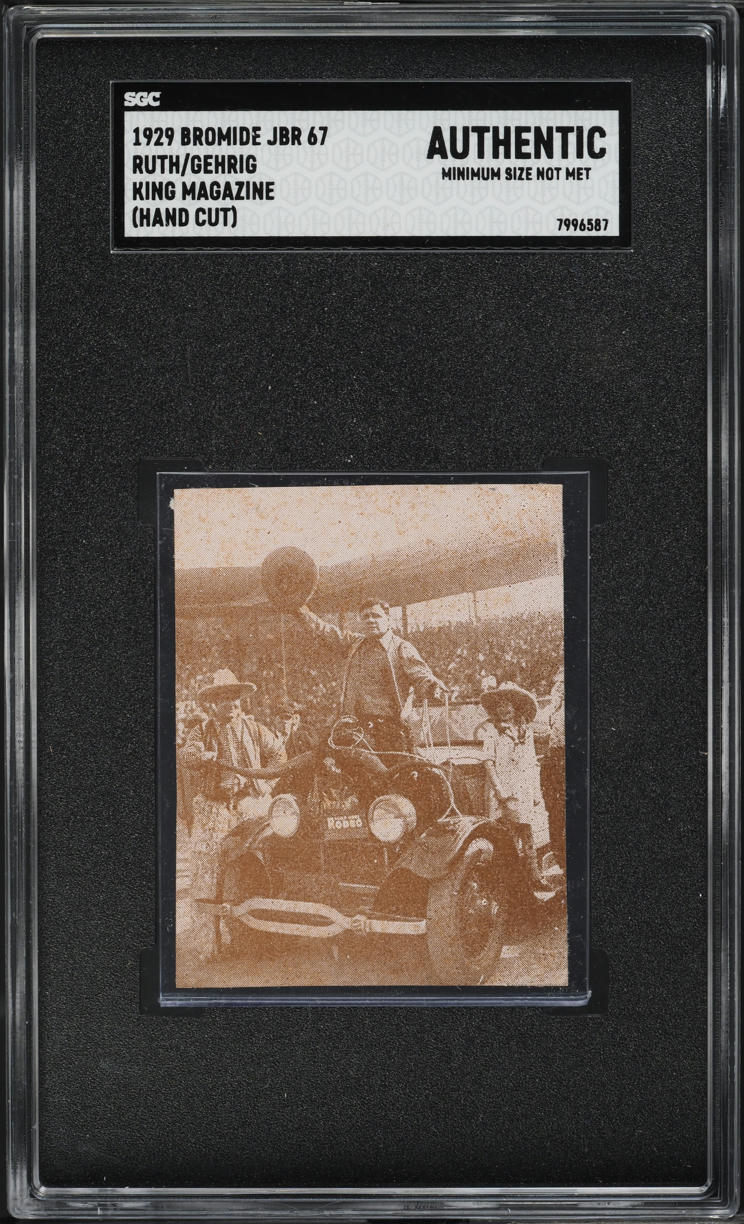 1929 Bromide JBR 67 King Magazine Babe Ruth Lou Gehrig SGC AUTH on Fanatics Collect