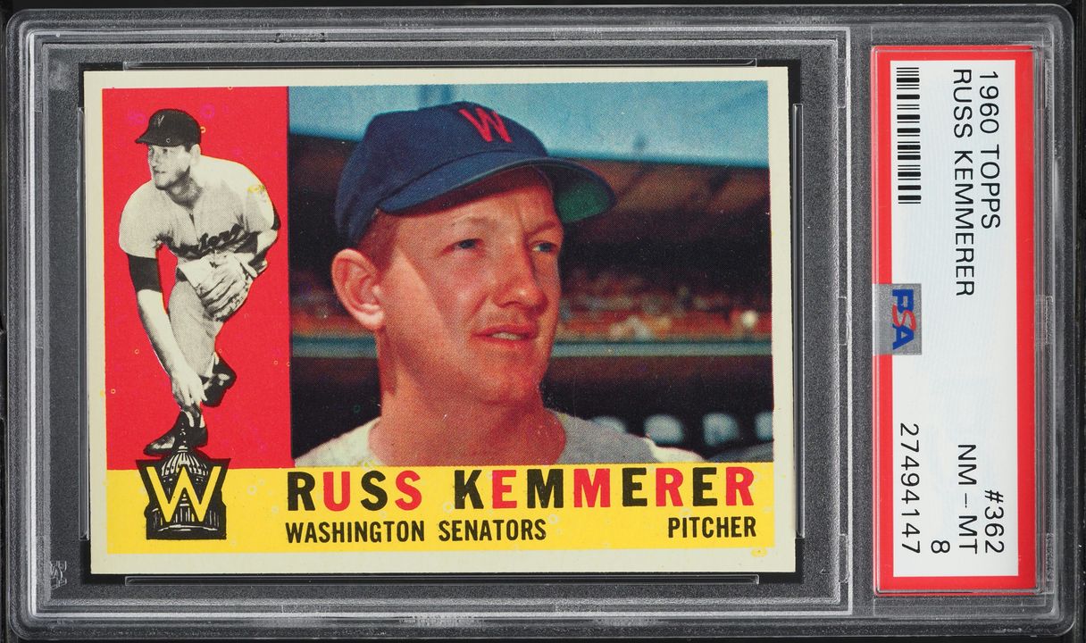 1960 Topps Russ Kemmerer #362 PSA 8 NM-MT on Fanatics Collect