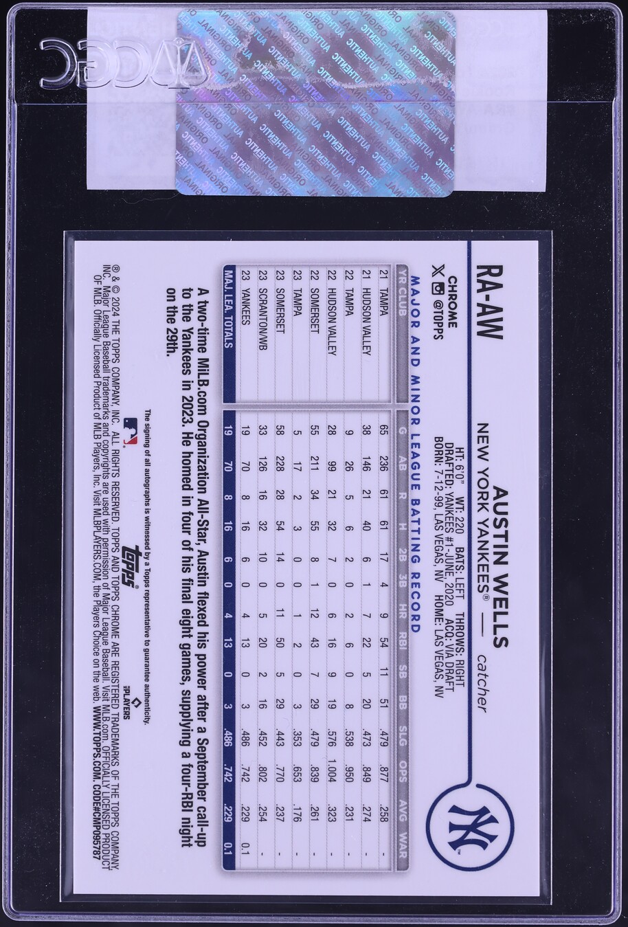 2024 Topps Chrome Update Green Yellow Lava Refractor Austin Wells ...