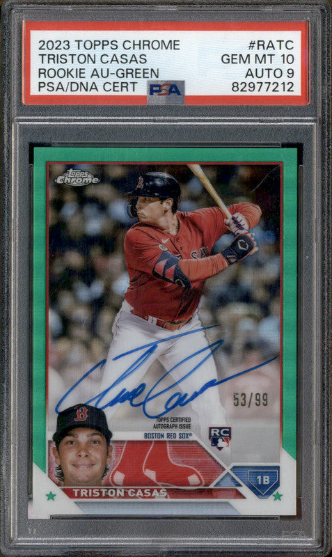 2023 Topps Chrome Rookie Autograph Green Triston Casas RC Auto /99 PSA ...