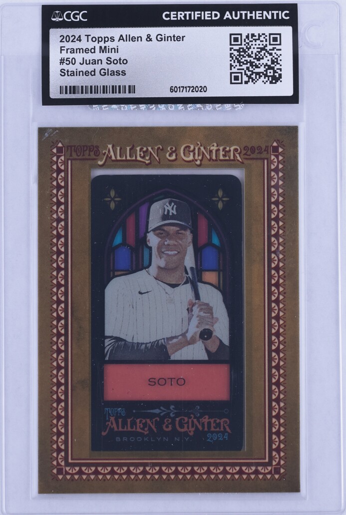 2024 Topps Allen & Ginter Framed Mini Stained Glass Juan Soto #50 CGC AUTH on Fanatics Collect