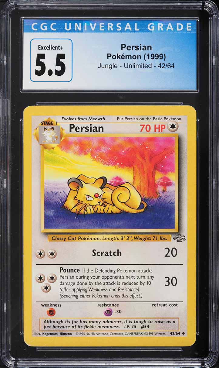 1999 Pokemon Jungle Persian #42 CGC 5.5 EX+ on Fanatics Collect