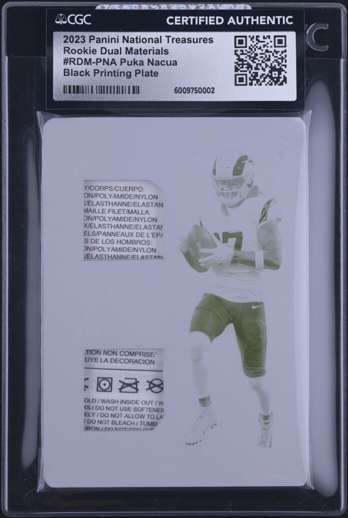2023 National Treasures Black Printing Plate Puka Nacua RC PATCH 1/1 ...