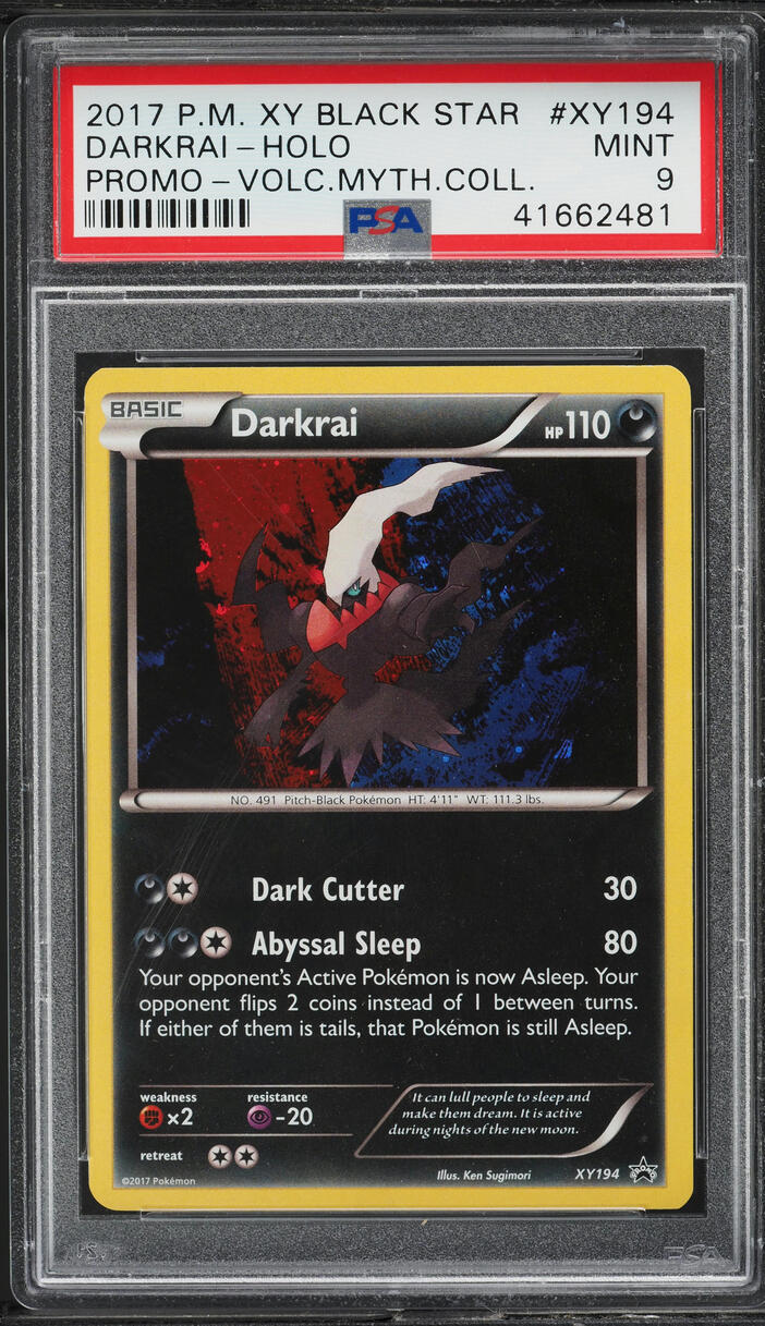 2017 Pokemon XY Black Star Promo Mythical Collection Holo Darkrai #XY194 PSA 9 on Fanatics Collect