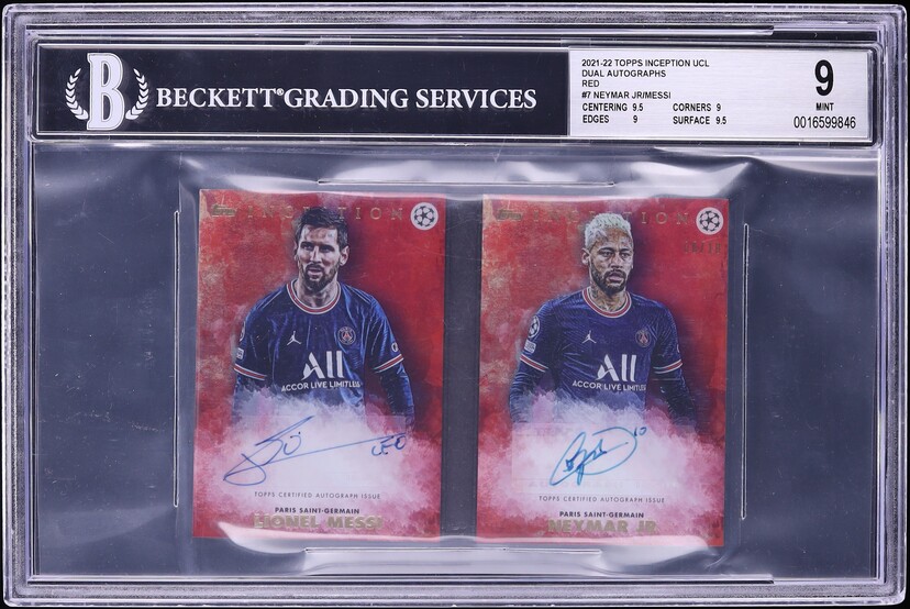 2021 Topps Inception Club Comp Dual Red Neymar Jr Lionel Messi AUTO /10 ...