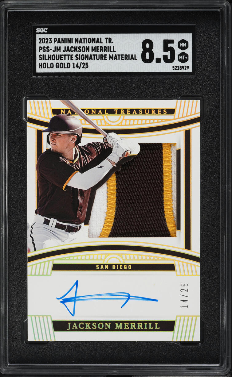 2023 National Treasure Holo Gold Jackson Merrill PROSPECT PATCH AUTO ...