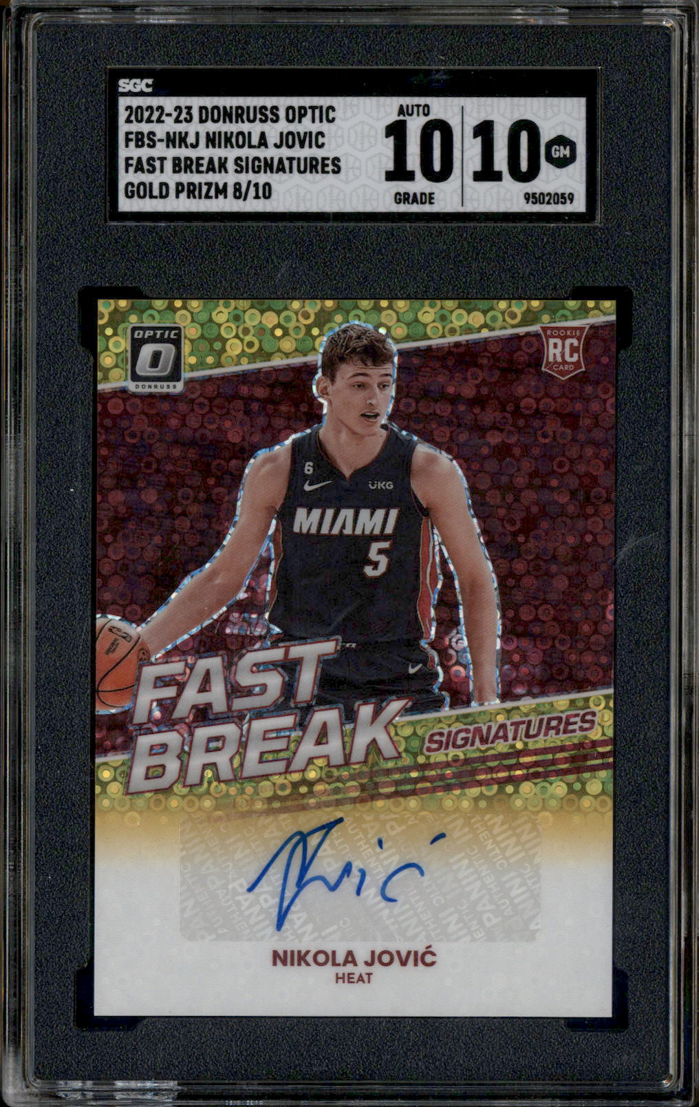 2022 Donruss Optic Fast Break Signature Gold Nikola Jovic RC Auto /10 ...
