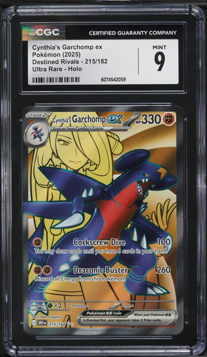 2025 Pokemon SV Destined Rivals Full Art Cynthia's Garchomp ex #215 CGC ...