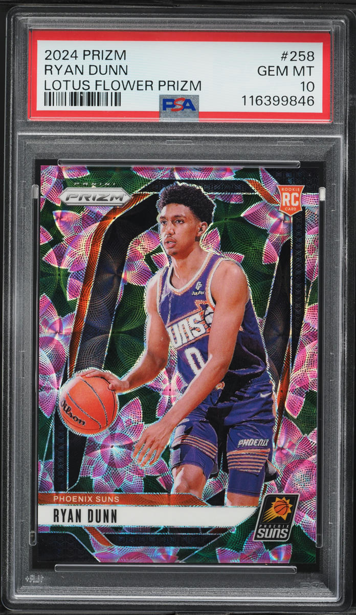 2024 Panini Prizm Lotus Flower Ryan Dunn ROOKIE /18 #258 PSA 10 GEM ...