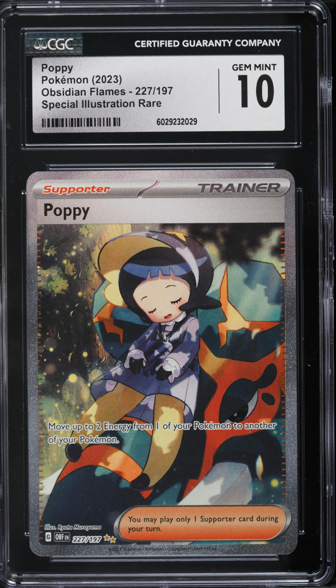 2023 Pokemon Scarlet & Violet Obsidian Flames SIR Poppy #227 CGC 10 GEM ...